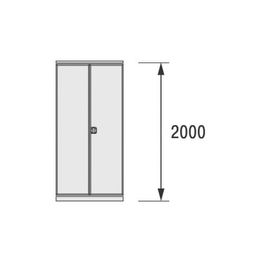Bito Fl&uuml;gelt&uuml;ren B 1000 mm x H 2000 mm, lichtgrau (29950)