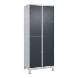 C+P Schlie&szlig;fachschrank Classic PLUS, F&uuml;&szlig;e, 2 Abteile, 1950x800x500mm, 7035/7016 Innenh&ouml;he Gefach oben (oberes 453 mm Front RAL 7016 Anthrazitgrau ; C (080010-224|S10008)