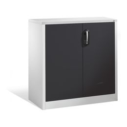 C+P Akten-Sideboard Acurado mit Dreht&uuml;ren, 2 Ordnerh&ouml;hen, H1000xB930xT500mm Front Schwarzgrau Korpus Lichtgrau ; C + P M&ouml;belsysteme (9286-1200|S10303)