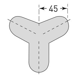 Moravia Prallschutz MORION Kreis Kantenschutz 40 x 40 Au&szlig;enecken dreischenkelig schwarz (422.19.578)