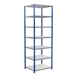 Schulte Grundregal Steckregal MULTIplus330 3000 x 1000 x 800 mm 7 Fachb&ouml;den Kreuzstrebe RAL 5010 enzianblau/verzinkt ; SCHULTE LAGERTECHNIK (13982-B)