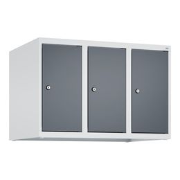 C+P Aufsatzschrank, 7035 500x750x500mm Front RAL 7016 Anthrazitgrau Verschluss Zylinderschloss 3 Abteile ; C + P M&ouml;belsysteme (080090-39|S10023)