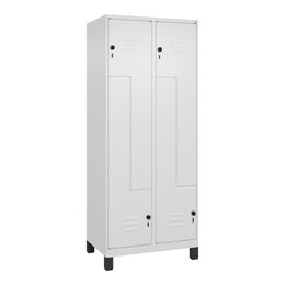 C+P Z-Spind, Classic PLUS, F&uuml;&szlig;e, 4 F&auml;cher, 1950x800x500mm, 9016/9016 Verschluss Sicherheits-Drehriegel ; C + P M&ouml;belsysteme (080013-224|S10014)