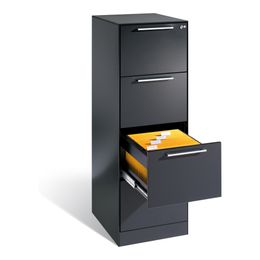 C+P Hängeregistraturschrank Asisto für Hängehefter DIN A4, 4 Schübe, einbahnig, Schwarzgrau ; C + P Möbelsysteme (146225-411|S10038)