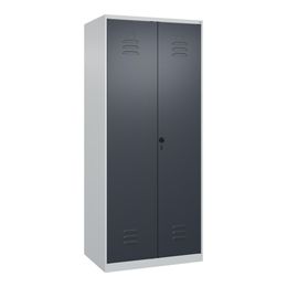 C+P Schwarz-Wei&szlig;-Spind Classic PLUS, 2 Abteile, 1850x800x500mm, 7035/7016 Verschluss Sicherheits-Drehriegel ; C + P M&ouml;belsysteme (080002-22|S10005)