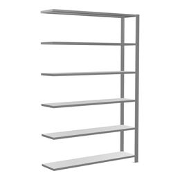 Schulte Anbauregal B&uuml;ro-Steckregal MULTIplus85 2000 x 1300 x 300 mm 6 Fachb&ouml;den Kreuzstrebe verzinkt mit Anschlagleiste ; SCHULTE LAGERTECHNIK (17711)