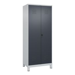 C+P Putzmittel-Spind Classic PLUS, F&uuml;&szlig;e, 2 Abteile, 1950x800x500mm, 7035/7016 Verschluss Sicherheits-Drehriegel ; C + P M&ouml;belsysteme (080110-02|S10008)