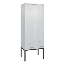 C+P Schwarz-Wei&szlig;-Spind Classic PLUS, Gestell, 2 Abteile, 2120x800x500mm, 7035/70 Front RAL 7035 Lichtgrau Verschluss Zylinderschloss ; C + P M&ouml;belsyst (0800327-22|S10024)