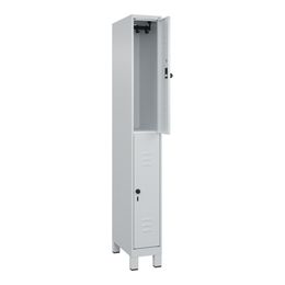 C+P Doppelstock-Spind Classic PLUS, F&uuml;&szlig;e, 1 Abteil, 1950x250x500mm, 7035/7035 ; C + P M&ouml;belsysteme (080310-19|S10009)