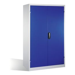 C+P Schwerlast-Werkzeugschrank mit Dreht&uuml;ren, innen 4 B&ouml;den, H1950xB1200xT600mm Front Enzianblau Korpus Lichtgrau ; C + P M&ouml;belsysteme (8932-052|S10294)