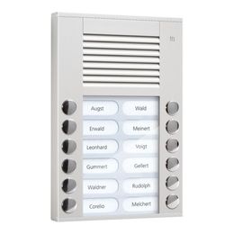TCS T&Uuml;R CONTROL TCS T&uuml;r Control Audioau&szlig;enstation 2-reihig 12 Tasten AP silber PES12-EN/04)