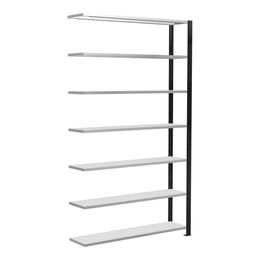 SCHULTE LAGERTECHNIK Schulte Anbauregal B&uuml;ro-Steckregal MULTIplus85 2300 x 1300 x 300 mm 7 Fachb&ouml;den Kreuzstrebe schwarz/RAL 7035 lichtgrau ohne Anschlagleiste ; Schulte L (36035-S)