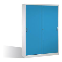 C+P Werkzeugschrank mit Schiebetüren, innen 2 x 4 Böden, H1950xB1600xT400mm Front Lichtblau Korpus Lichtgrau ; C + P Möbelsysteme (2149-00|S10052)