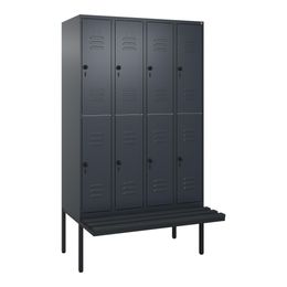 C+P Doppelstock-Spind Classic PLUS, Bank, 4 Abteile, 2120x1200x815mm, 7016/7016 Verschluss Sicherheits-Drehriegel Sitzbanktyp auskragend Material Sitz (0803407-40|S10117)