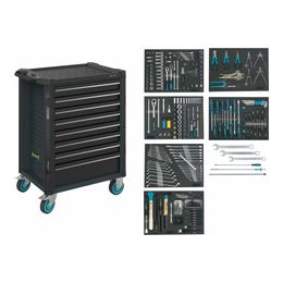 Hazet Werkstattwagen Assistent 179NT-8-RAL7016/2 Schubladen flach: 7 x 77 x 522 x 398 mm Schubladen hoch: 1 x 162 x 522 x 398 mm Anzahl Werkzeuge: 264)