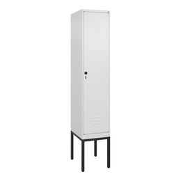 C+P Spind Classic PLUS, Gestell, 1 Abteil, 2120x400x500mm, 9016/9016 Verschluss Sicherheits-Drehriegel 4 Garderobenhaken ; C + P M&ouml;belsysteme (0800307-12|S10014)