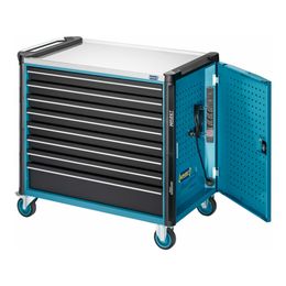 Hazet 179NXXL-8D/3 Werkstattwagen Assistent | mit 8 Schubladen und 3 Türen | Schubladen flach: 5 x 77 x 870 x 398 mm | Schubladen hoch: 2 x 162 x 870 x 398 mm)