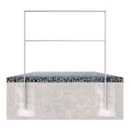 Schake Flachstahlbügel 50x12mm, Breite: 750mm Gesamthöhe:1200 mm + Querholm, beschichtet (451_075B)