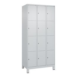 C+P Schlie&szlig;fachschrank Classic PLUS, F&uuml;&szlig;e, 3 Abteile, 1950x900x500mm, 7035/7035 Innenh&ouml;he Gefach oben (oberes 453 mm Front RAL 7035 Lichtgrau ; C + P (080010-304|S10009)