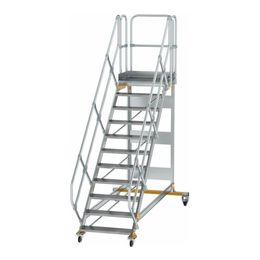 MUNK Aluminium-Plattformtreppe fahrbar 45° 11 Stufen (600791)