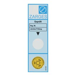 Zarges Pr&uuml;faufkleber f&uuml;r Leitern und Ger&uuml;ste, 891209)
