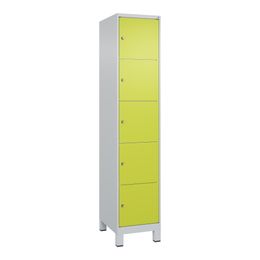 C+P Schlie&szlig;fachschrank Classic PLUS, F&uuml;&szlig;e, 1 Abteil, 1950x400x500mm, 7035/0024 Innenh&ouml;he Gefach oben (oberes 365 mm Front 1108060 RDS Viridingr&uuml;n ; C (080010-125|S10010)