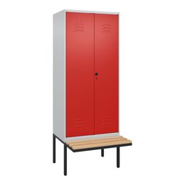 C+P PSA Doppel-Spind Classic PLUS, Bank, 2 Abteile, 2120x800x815mm, 7035/3020 Verschluss Sicherheits-Drehriegel Sitzbanktyp auskragend Material Sitzfl (0800427-22P|S10002)