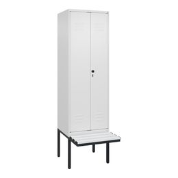 C+P PSA Doppel-Spind Classic PLUS, Bank, 2 Abteile, 2120x600x815mm, 9016/9016 Verschluss Sicherheits-Drehriegel Sitzbanktyp auskragend Material Sitzfl (0800427-20P|S10044)