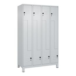 C+P Z-Spind, Classic PLUS, F&uuml;&szlig;e, 8 F&auml;cher, 1950x1200x500mm, 7035/7035 Verschluss Sicherheits-Drehriegel ; C + P M&ouml;belsysteme (080013-408|S10009)