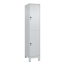 C+P Doppelstock-Spind Classic PLUS, F&uuml;&szlig;e, 1 Abteil, 1950x400x500mm, 7035/7035 ; C + P M&ouml;belsysteme (080310-12|S10009)