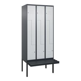 C+P Z-Spind Classic PLUS, Bank, 6 F&auml;cher, 2120x900x815mm, 7016/7035 Verschluss Zylinderschloss Sitzbanktyp auskragend Material Sitzfl&auml;che Kunststoff ; (0800437-306|S10058)