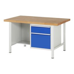 Rau Werkbank h&ouml;henverstellbar 8451A2, B1500xT900xH840-1040mm, 2x Schublade-TA (03-8451A2-159B4H.11)