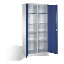 C+P Werkzeugschrank mit Drehtüren, innen 10 Fächer, H1950xB930xT500mm Front Enzianblau Korpus Lichtgrau ; C + P Möbelsysteme (8921-311|S10193)