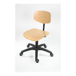 STIER Arbeitsstuhl mit Rollen Sitzhöhe 450-640 mm Buche natur (904700)