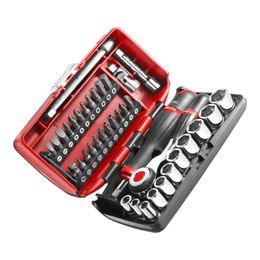 Facom Sortiment 1/4 - Antriebselemente, Bits Serie 1, Sechskant-Steckschl&uuml;ssel, Umschaltknarre ultrakompakter Kasten, 38-tlg., R.360NANO)