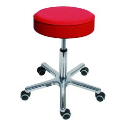 STIER Drehhocker mit Rollen Sitzhöhe 540-720mm Kunstleder gepolstert Rot ; STIER Office (904908)
