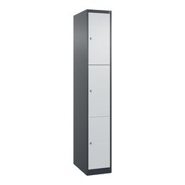 C+P Schließfachschrank Classic PLUS, 1 Abteil, 1850x300x500mm, 7016/7035 Innenhöhe Gefach oben (oberes 599 mm Front RAL 7035 Lichtgrau ; C + P Möbelsy (080000-103|S10011)
