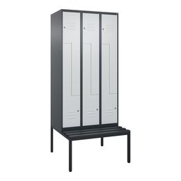 C+P Z-Spind Classic PLUS, Bank, 6 F&auml;cher, 2120x900x815mm, 7016/7035 Verschluss Zylinderschloss Sitzbanktyp untergebaut Material Sitzfl&auml;che Kunststoff (0800537-306|S10058)