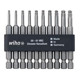 Bit Set Professional 70 mm TORX® Kugelkopf 10-tlg. 1/4" in Bitleiste (32804) ; wiha)