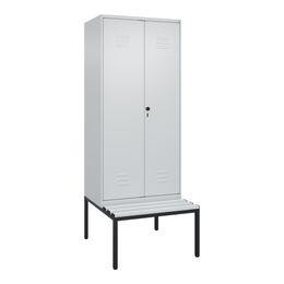 C+P PSA Doppel-Spind Classic PLUS, Bank, 2 Abteile, 2120x800x815mm, 7035/7035 Verschluss Sicherheits-Drehriegel Sitzbanktyp untergebaut Material Sitzf (0800527-22P|S10039)