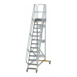 MUNK Aluminium-Plattformtreppe fahrbar 60° 13 Stufen (600713)