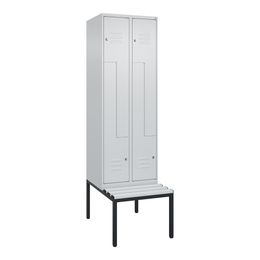 C+P Z-Spind Classic PLUS, Bank, 4 F&auml;cher, 2120x600x815mm, 7035/7035 Verschluss Zylinderschloss Sitzbanktyp untergebaut Material Sitzfl&auml;che Kunststoff (0800537-204|S10054)