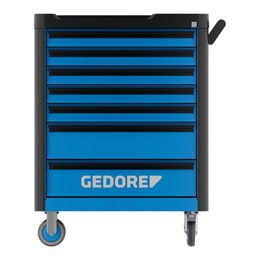 Gedore Werkzeugwagen workster highline aus Stahlblech mit Zentralverriegelung und Rollen für die Aufbewahrung und den Transport von Werkzeugen, Farbe: blau - 3033708)