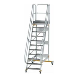 MUNK Aluminium-Plattformtreppe fahrbar 60° 11 Stufen (600731)