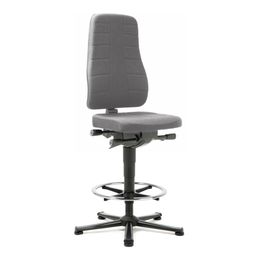 bimos Arbeitsstuhl All-In-One Highline mit Gleiter und Fußring und Stoffpolster grau 570-830 mm (9641-6811)