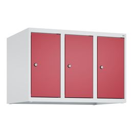 C+P Aufsatzschrank, 7035 500x750x500mm Front RAL 3003 Rubinrot Verschluss Zylinderschloss 3 Abteile ; C + P M&ouml;belsysteme (080090-39|S10016)
