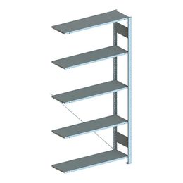 META Steckregal Anbauregal S3 CLIP 80 AR 2000 x 1000 x 300 mm lichtgrau + 5 Böden (89423)