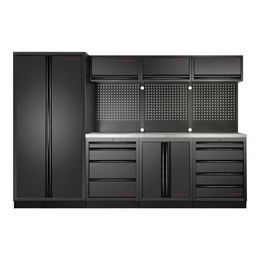 Kraftwerk 4-Element-Schrankw. mit Vierkantlochwand, 3964GIX (3964G-BLK-IX)