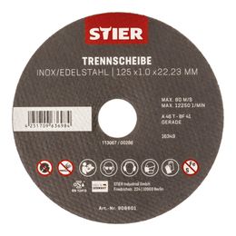 STIER Trennscheibe Edelstahl 125 x 1,0 x 22,23 mm, Form gerade (906601)