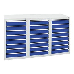 Stumpf Schubladenschrank Serie STS 410, 24 Schubladen enzianblau (24x100mm) ; Stumpf Metall (7103174)